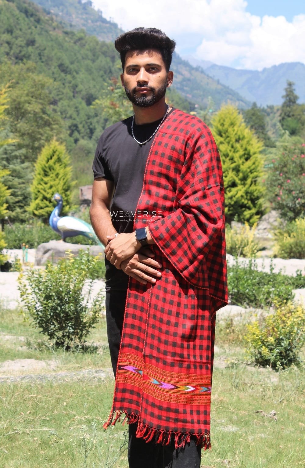 Checked Red - A Blend of Tradition and Elegance Men's Stole ...