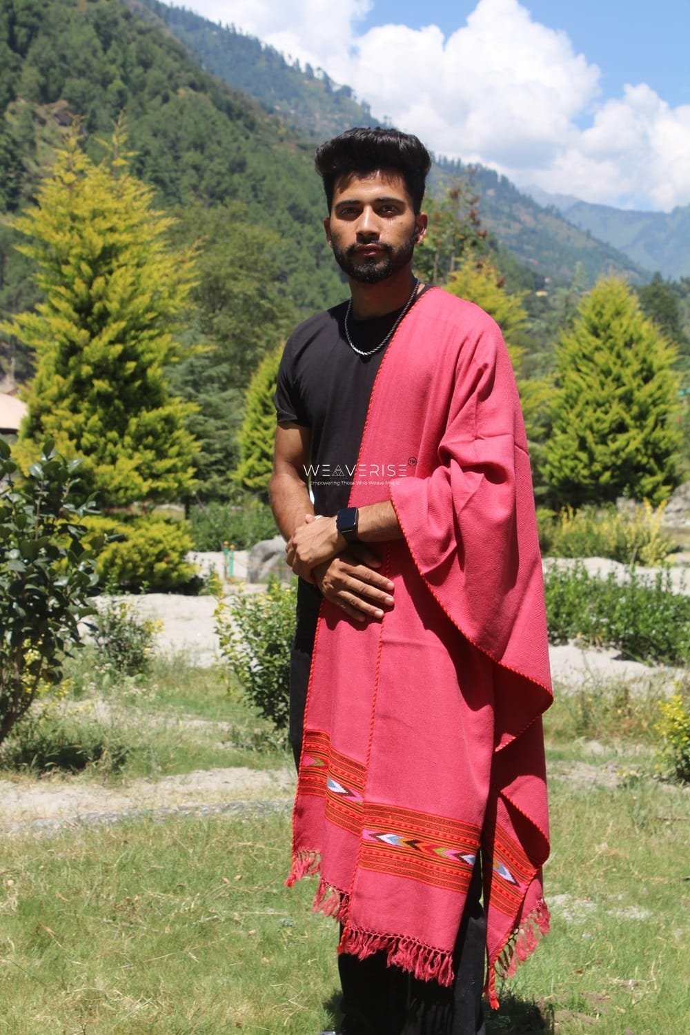 Soft Wool Stole for Men in Pink - A Blend of Elegance and Warmth ...