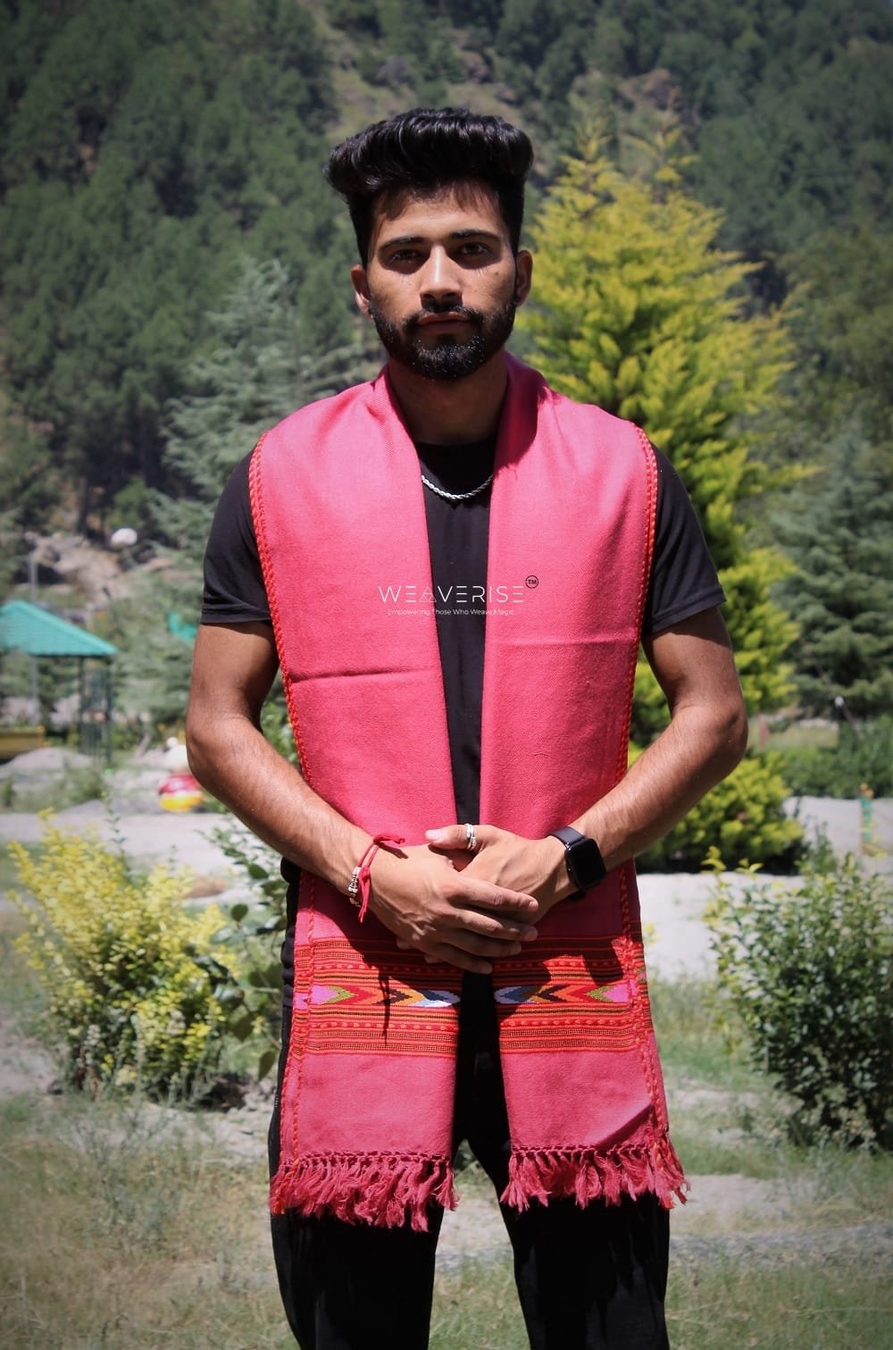 Soft Wool Stole for Men in Pink - A Blend of Elegance and Warmth ...