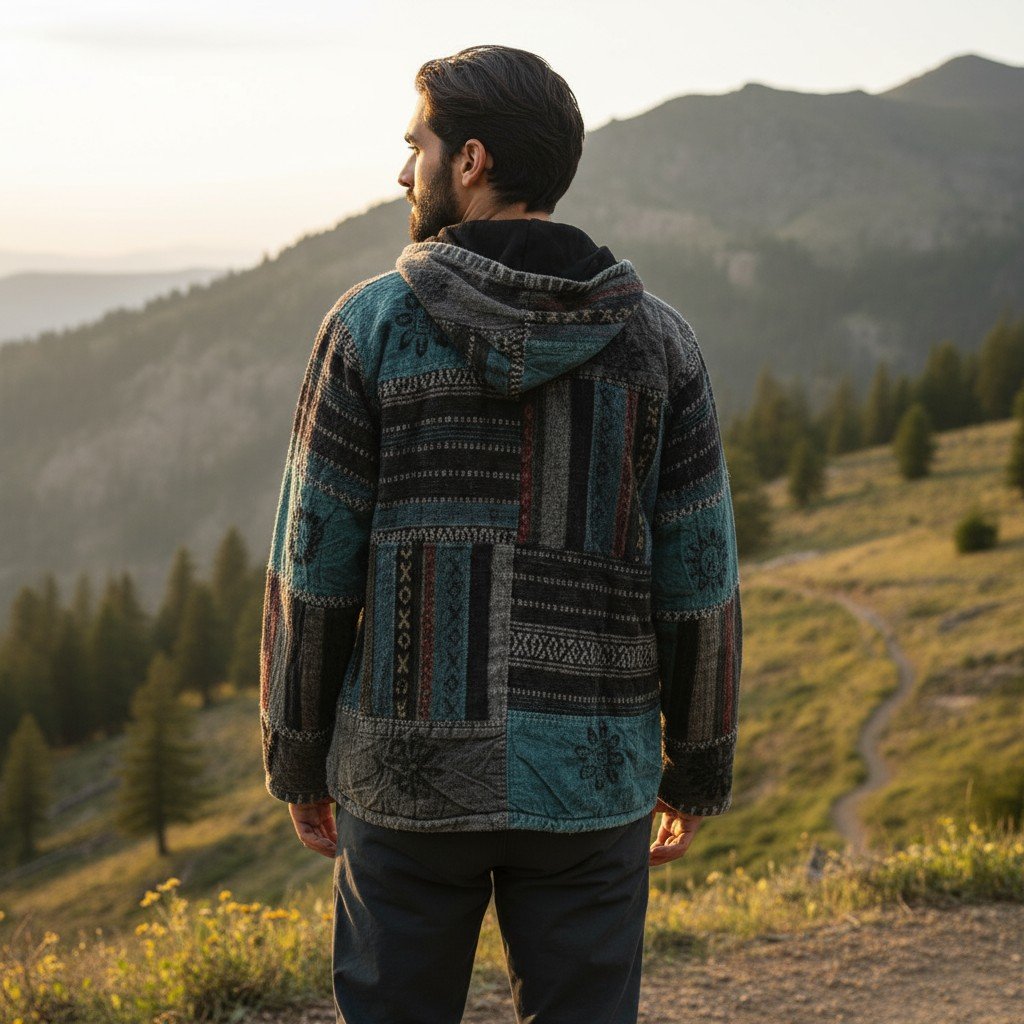 Handmade Boho Nepali Cotton Zipper Jacket - Cozy Style - HimalayanKraft