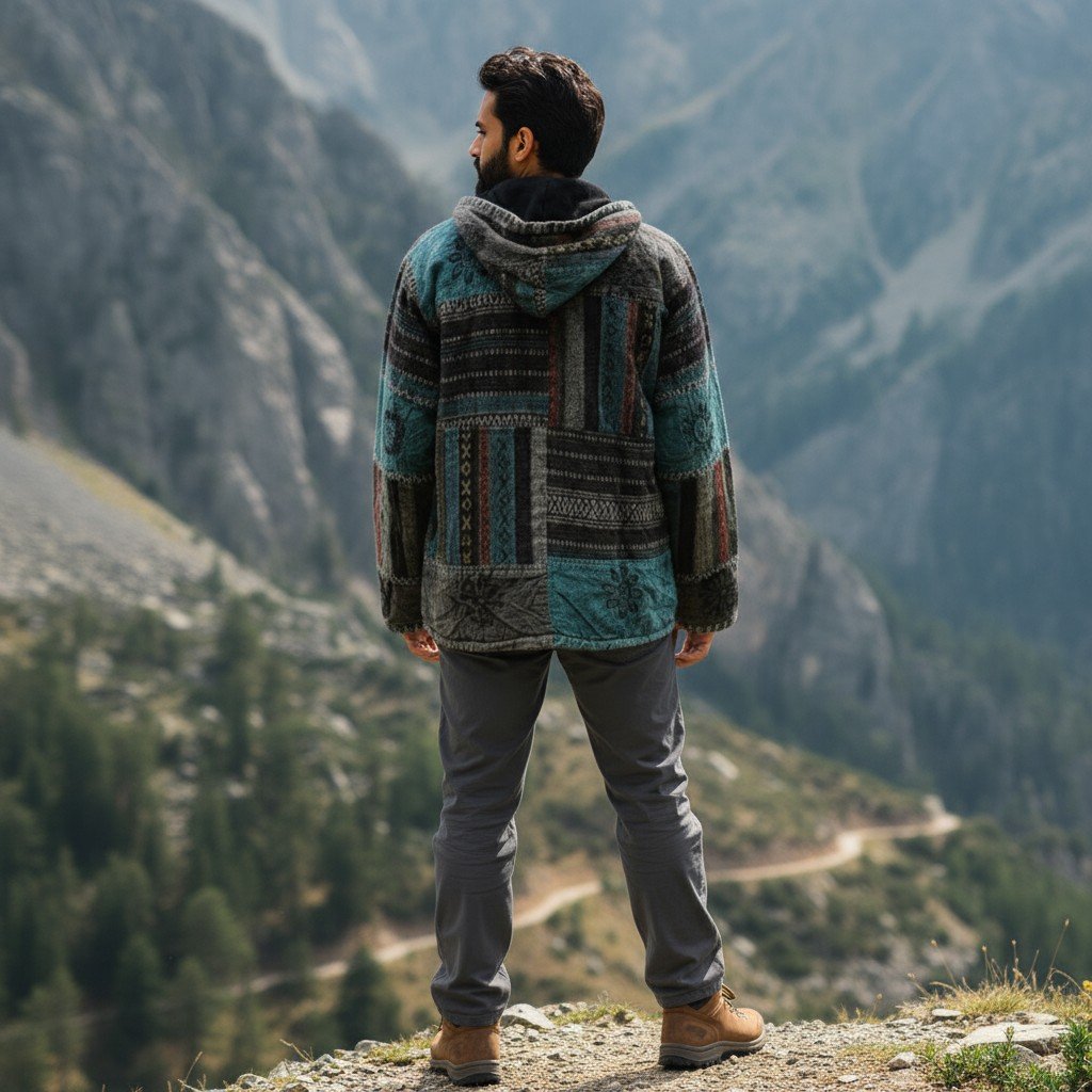 Handmade Boho Nepali Cotton Zipper Jacket - Cozy Style - HimalayanKraft