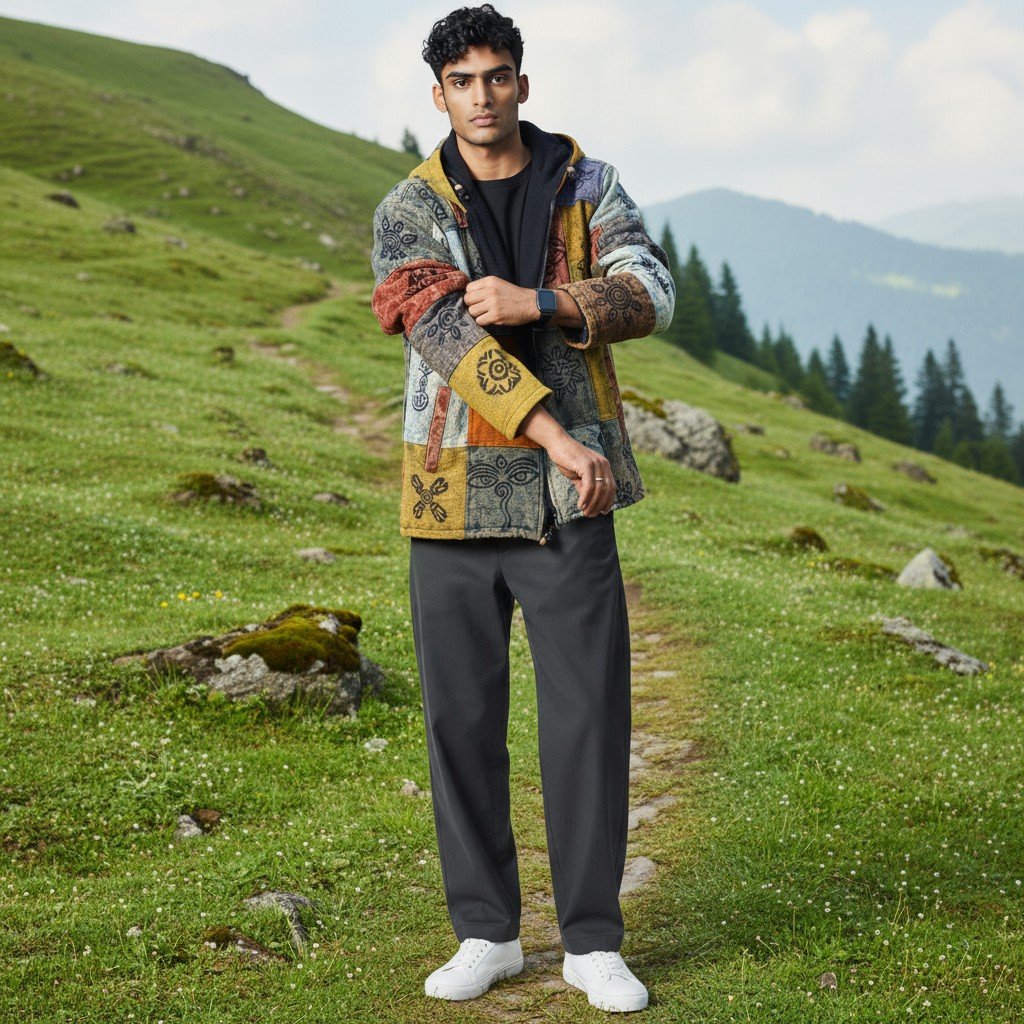Pahadi Tibetan Style Boho Nepali Zipper Hoodie – ॐ Pachwork ...