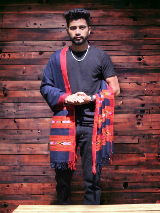 Indian Himalayan Heritage: Men's Handloom Woven Wool Stole Scarf ...