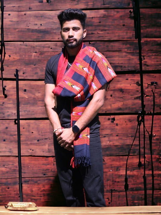 Indian Himalayan Heritage: Men's Handloom Woven Wool Stole Scarf ...