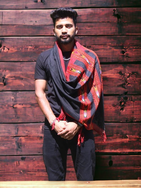 Indian Himalayan Heritage: Men's Handloom Woven Wool Stole Scarf ...